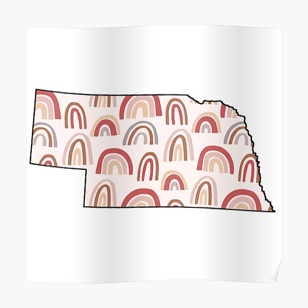 "Rainbow Nebraska Outline" Poster by annxva | Redbubble