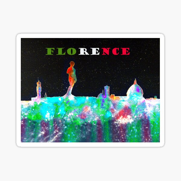 "Florence Italy Skyline And Flag Colors Banner" Sticker for Sale by ...
