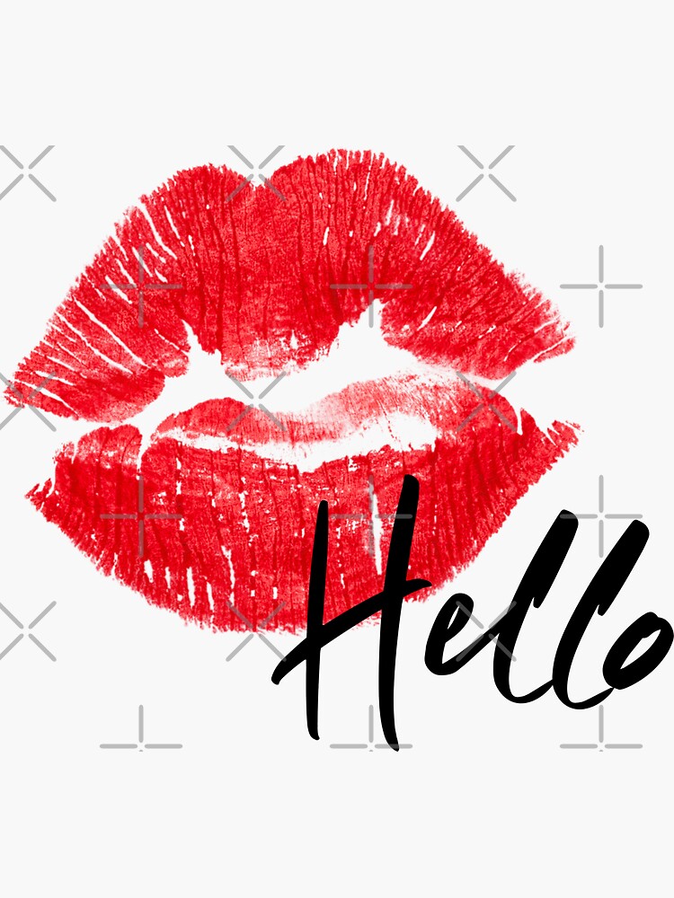"Hello Red Lips" Sticker by beachchic | Redbubble