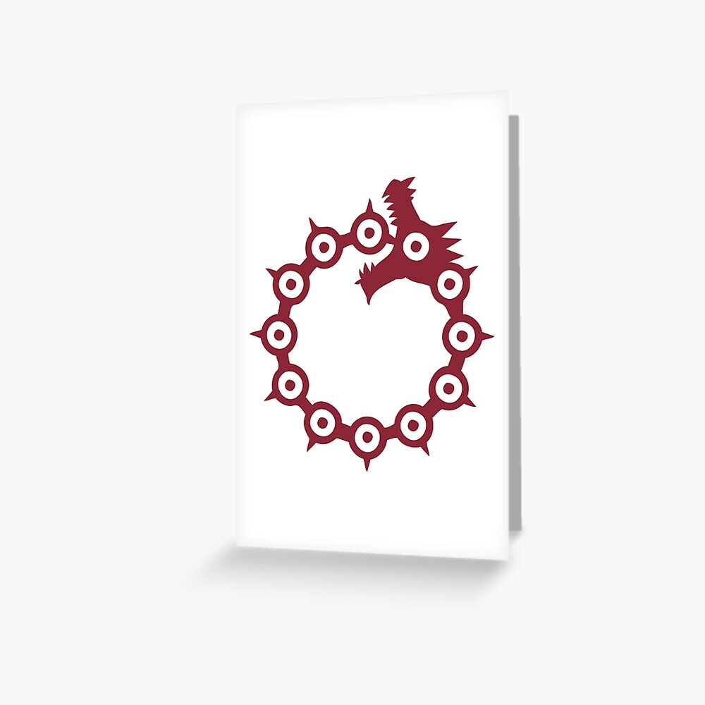 "The Seven Deadly Sins - The Dragon Sin of Wrath (Red)" Greeting Card ...