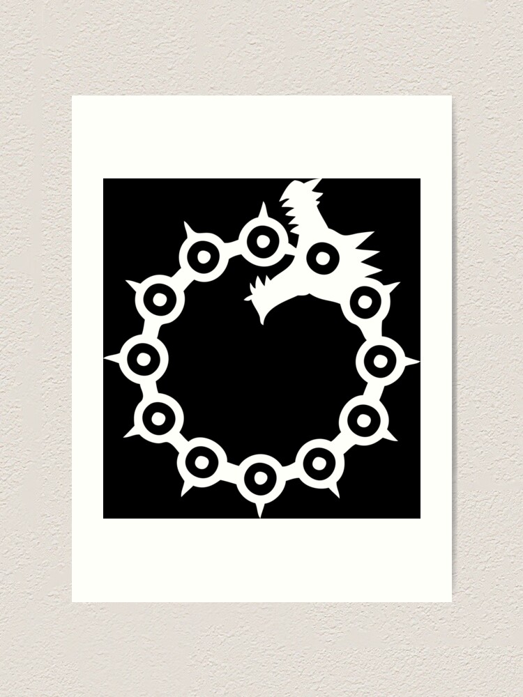 "The Seven Deadly Sins - The Dragon Sin of Wrath (White)" Art Print for ...
