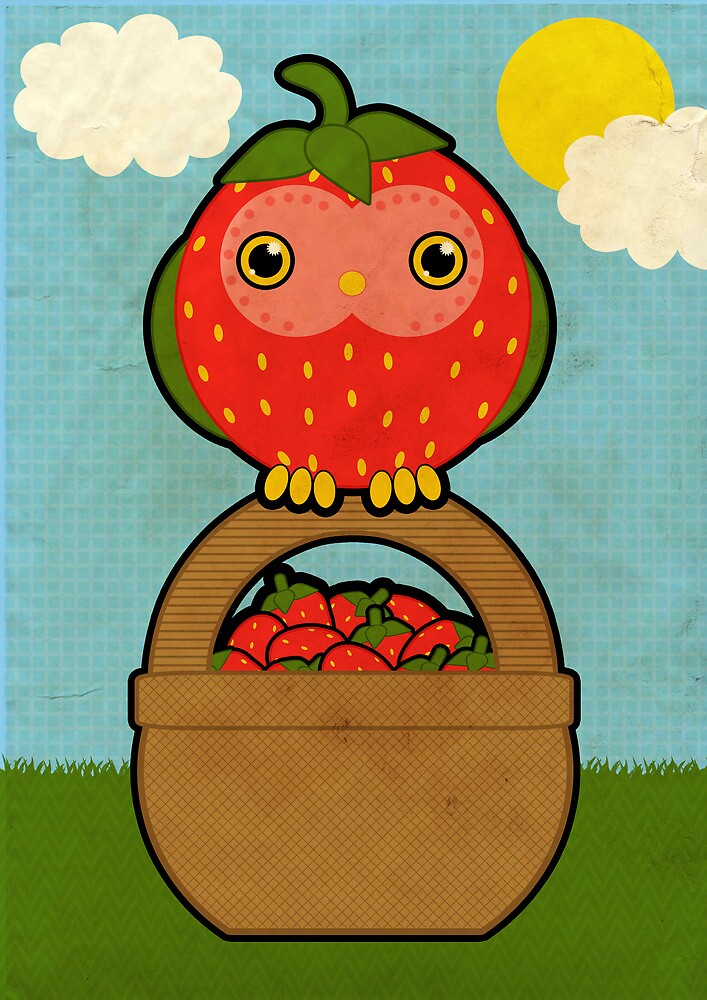 "The Strawberry Owl" by Luke Barclay | Redbubble
