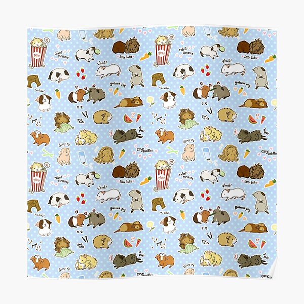 "Guinea Pig Party! - Cavy Cuddles and Rodent Romance" Poster by ...