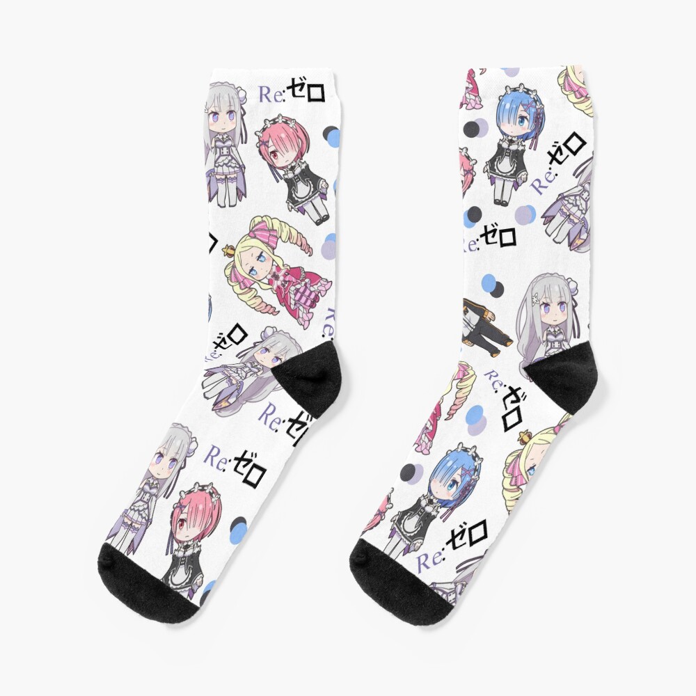 "Re:Zero Anime Chibi Design" Socks by valival | Redbubble