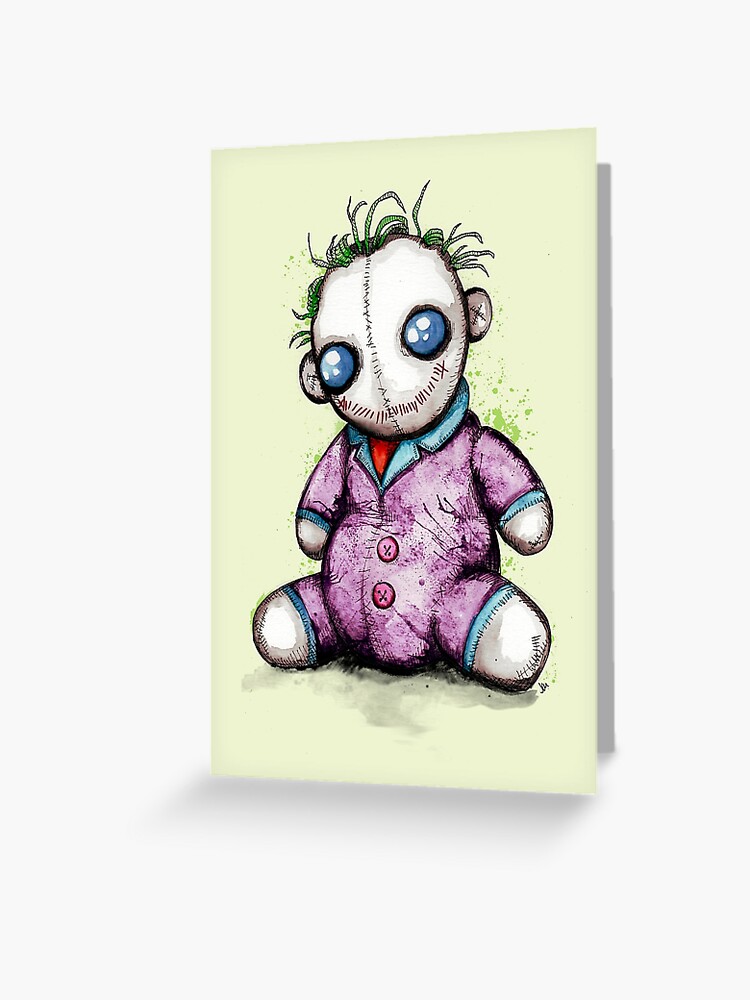 "Evil Creepy Clown Doll" Greeting Card for Sale by LVBART | Redbubble