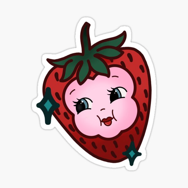 "Adorable Strawberry Kewpie" Sticker for Sale by astralasylum | Redbubble