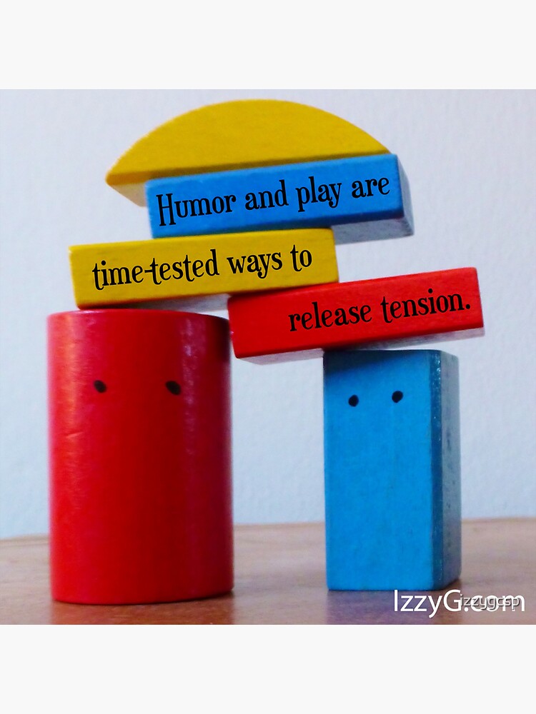 "Humor & Play" Sticker by izzygcsp | Redbubble