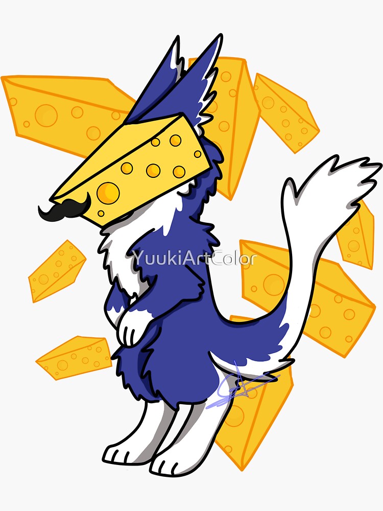"Cheese Sergal Mustache" Sticker for Sale by YuukiArtColor | Redbubble