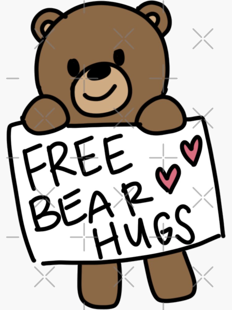 "free bear hugs" Sticker for Sale by jaquemv | Redbubble