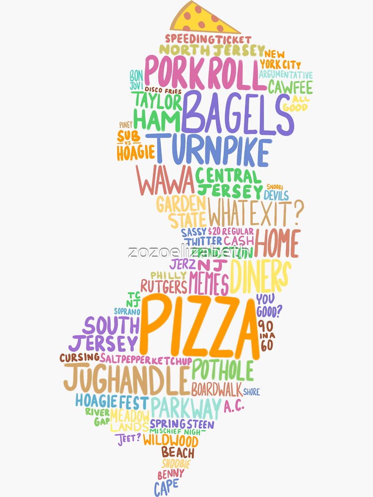 "New Jersey Stereotype" Sticker for Sale by zozoelizabeth | Redbubble
