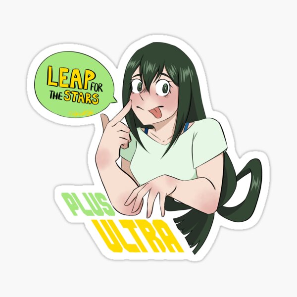 "Plus Ultra Asui Tsuyu" Sticker by saitoayumudp | Redbubble