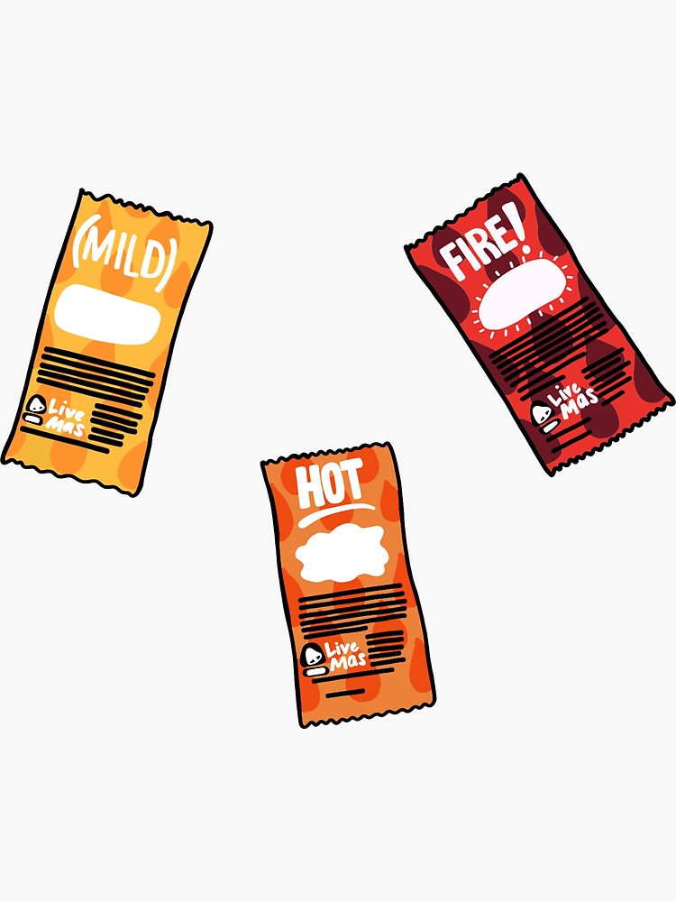 "hot sauce pack" Sticker for Sale by jess-renee | Redbubble