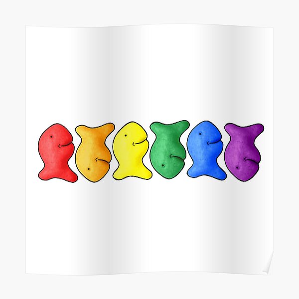 "Gay Pride Flag but with Goldfish Crackers" Poster by kenzieanno ...