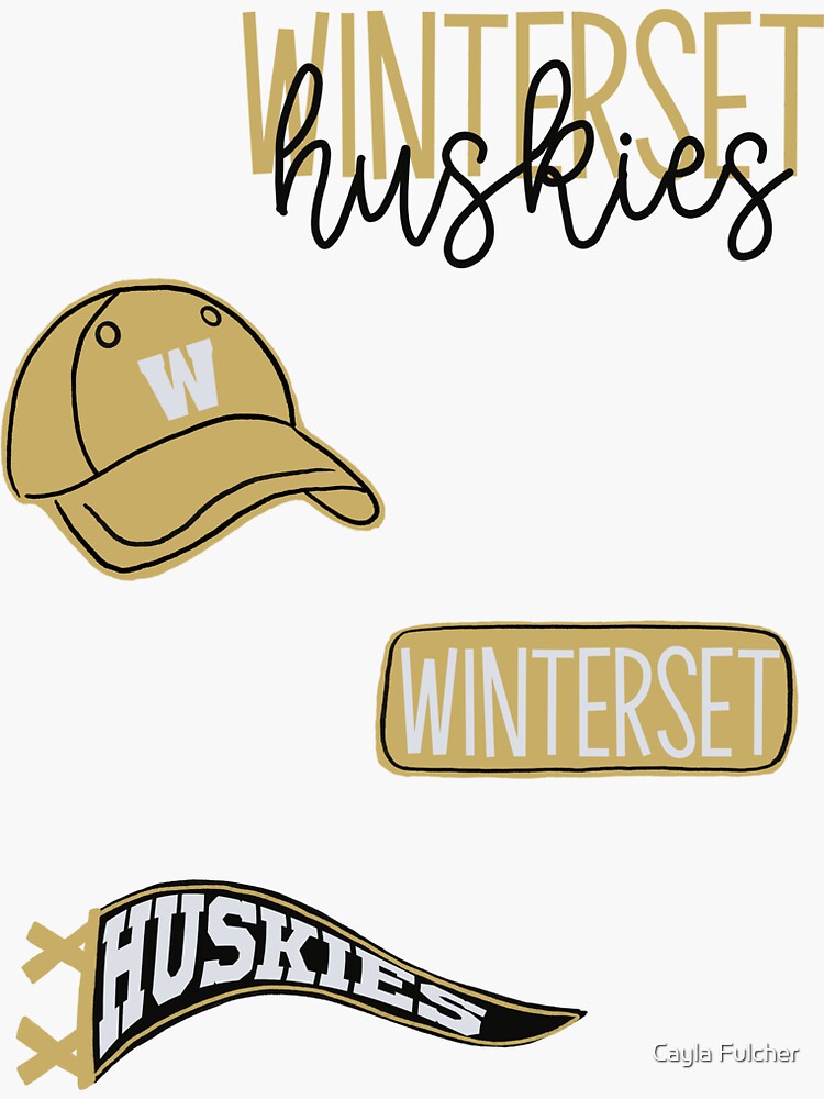 "Winterset Huskies Sticker" Sticker for Sale by cgfulcher3 | Redbubble