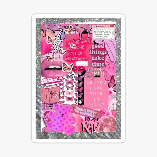 "Pink Aesthetic Collage" Sticker by Txgeorgia | Redbubble
