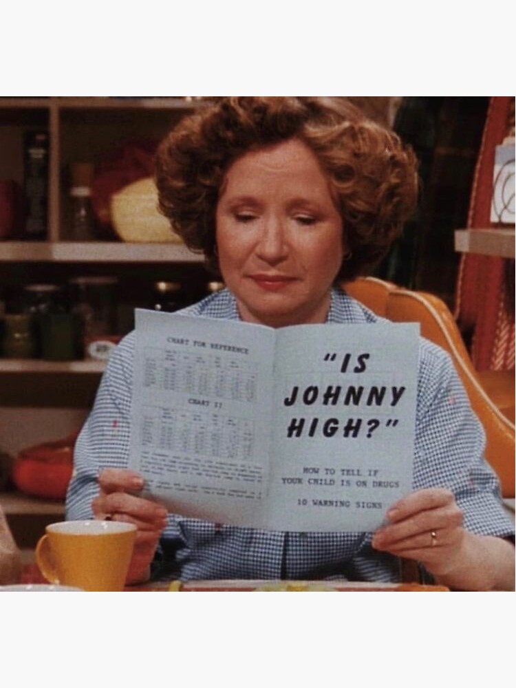 "that 70s show // is johnny high?" Sticker for Sale by JulianaM14 ...