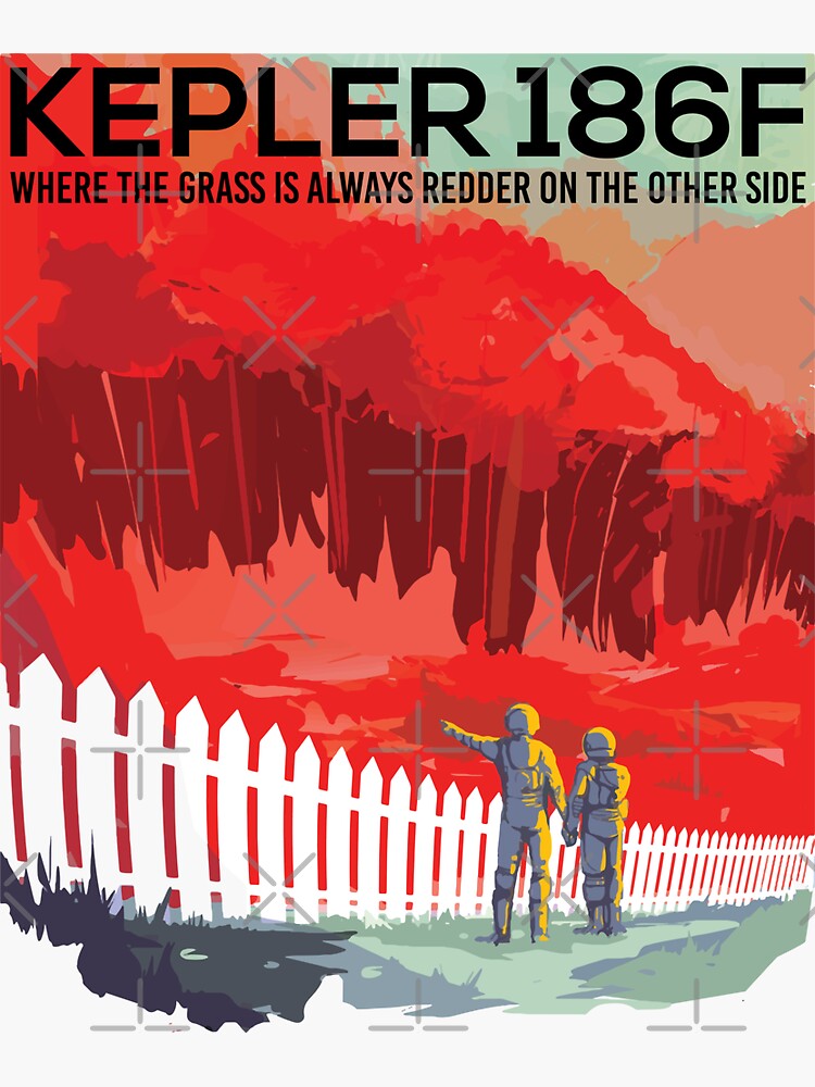 "Kepler 186F - Exoplanet Travel Bureau" Sticker for Sale by breh-art ...