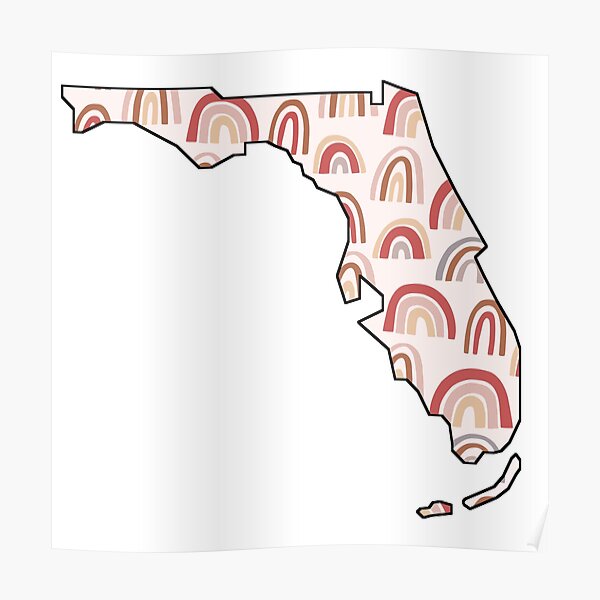 "Rainbow Florida Outline" Poster by annxva | Redbubble