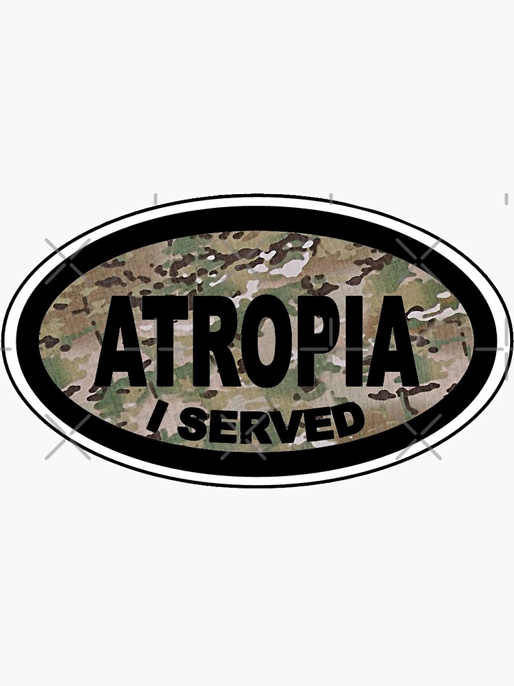 "Atropia I Served" Sticker for Sale by FakeRealLife | Redbubble