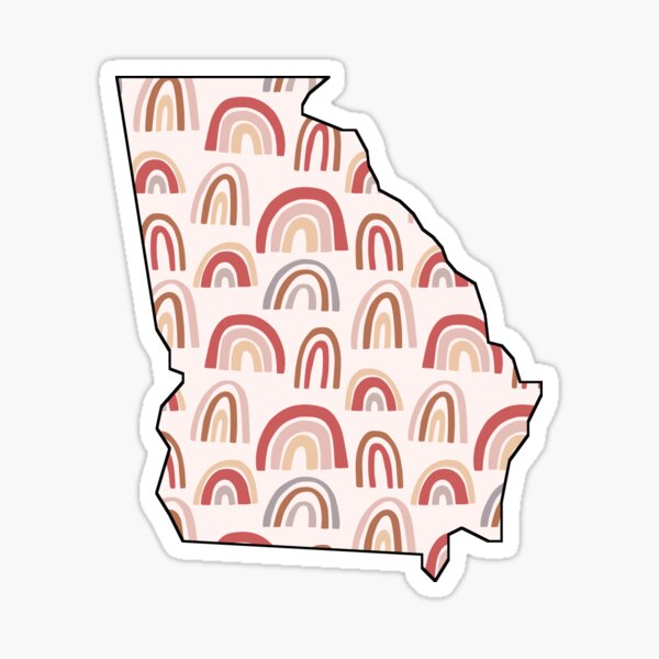 "Rainbow Georgia Outline" Sticker by annxva | Redbubble