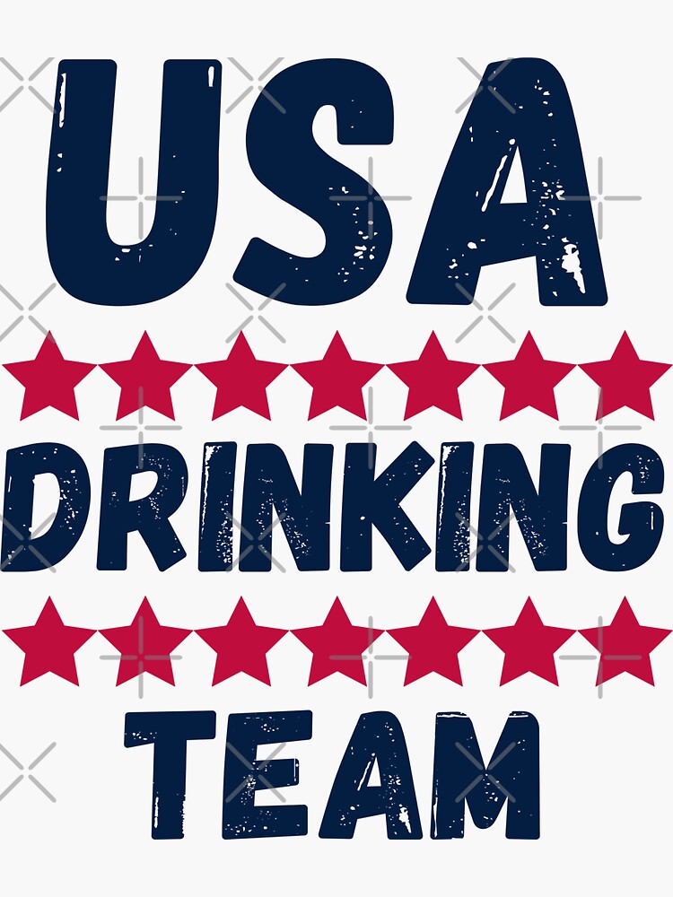 "USA Drinking Team" Sticker by razvigod | Redbubble