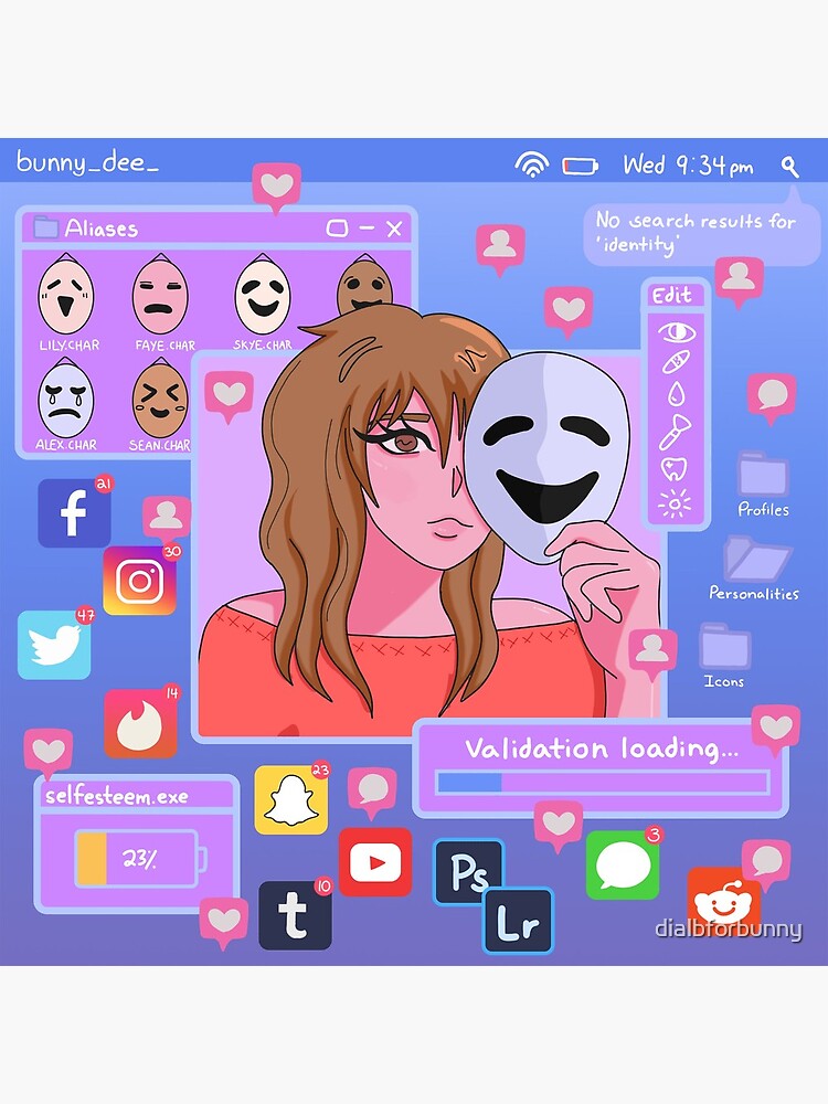 "Digital Identity Mask Anime Girl" Art Print by dialbforbunny | Redbubble