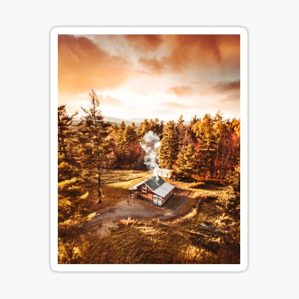 "aerial view of a cabin" Sticker for Sale by franckreporter | Redbubble