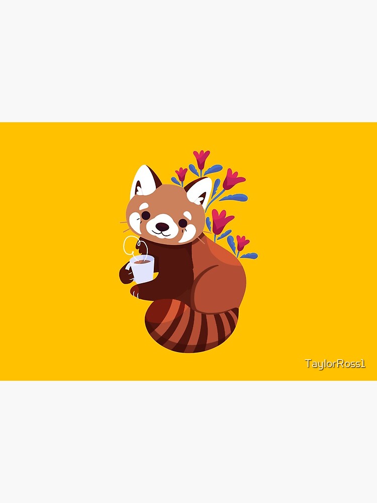 "Red Panda Drinking Coffee" Mask by TaylorRoss1 | Redbubble