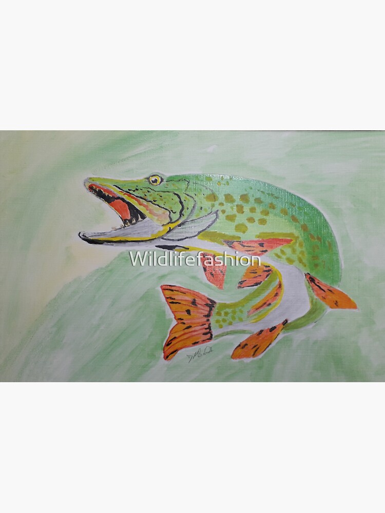 "Fresh water Pike Face Mask" Sticker for Sale by Wildlifefashion ...