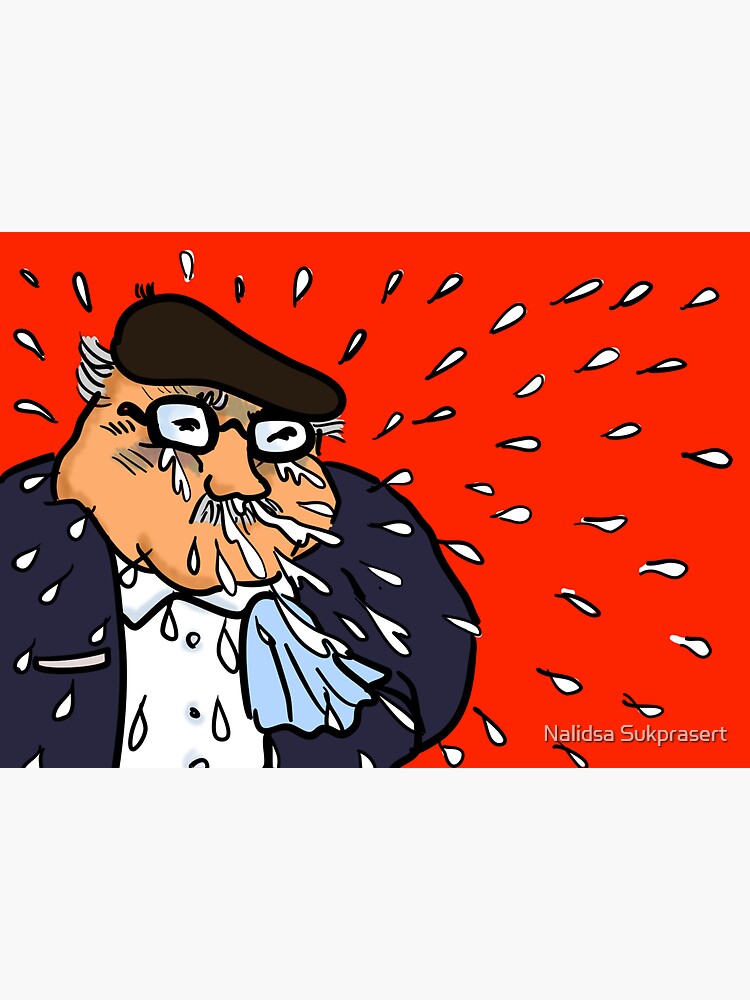 "Man Sneezing Cartoon" Sticker for Sale by Nalidsa | Redbubble