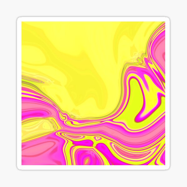 "preppy vivid neon colorful hot pink yellow swirls " Sticker by lfang77 ...