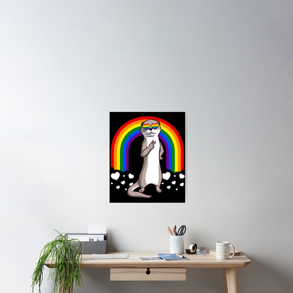 "Gay Pride Otter LGBT Rainbow" Poster by fatamyfan1 | Redbubble