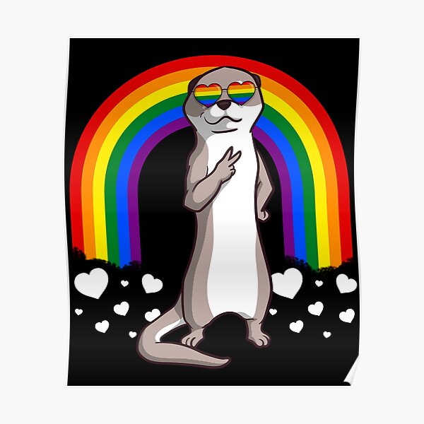 "Gay Pride Otter LGBT Rainbow" Poster by fatamyfan1 | Redbubble