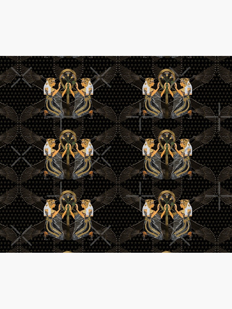 "Nefertari Protecting Golden Key Of Life "ANKH" Mask" Throw Blanket by ...