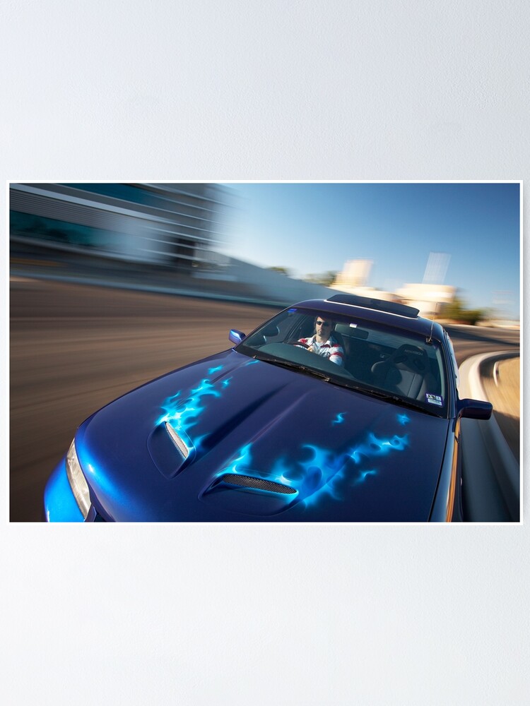 "Blue Flames Holden Commodore Ute" Poster by jjphoto | Redbubble