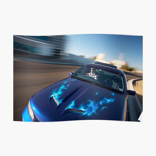 "Blue Flames Holden Commodore Ute" Poster by jjphoto | Redbubble