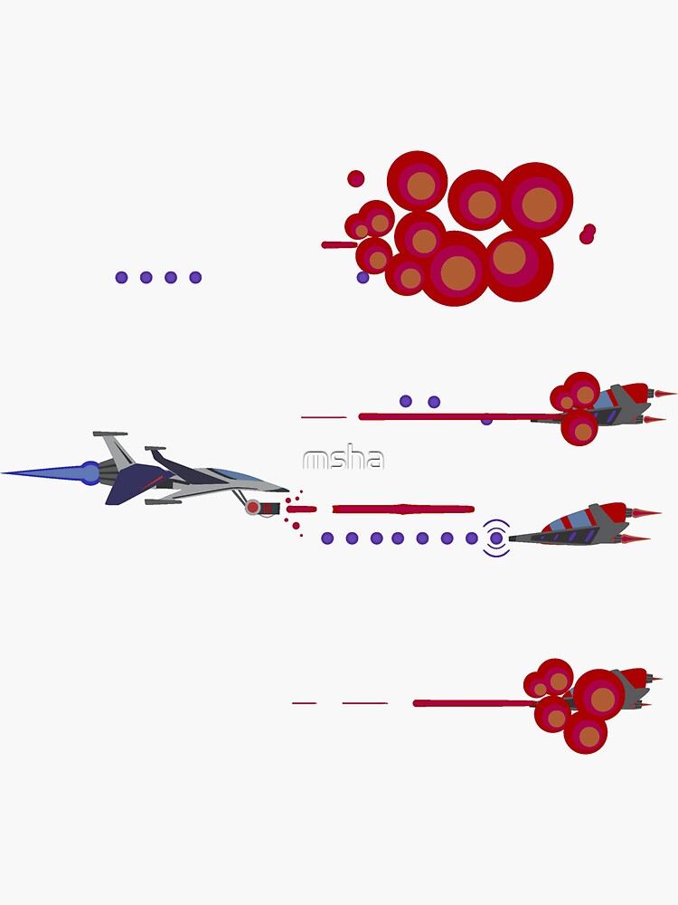 "Classic video game style air combat shooter" Sticker for Sale by msha ...