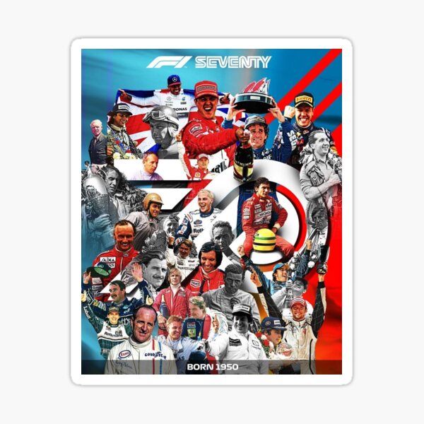 "70 Years F1" Sticker by F1Marv | Redbubble