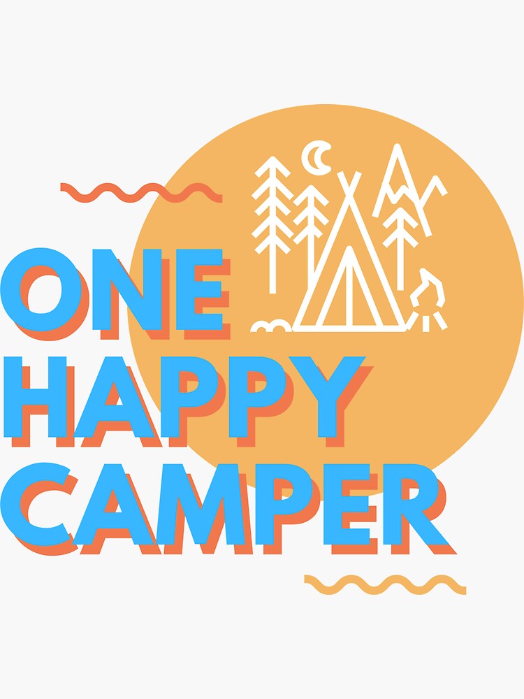 "One Happy Camper, special gift for Campers or Van lifers, Modern ...