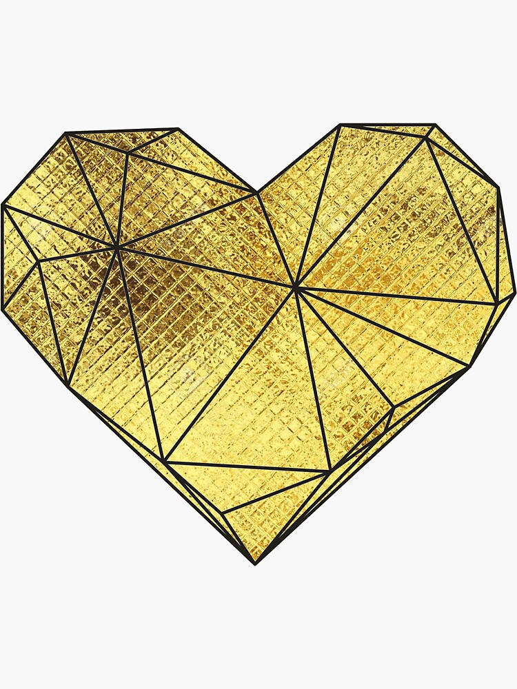 "Geo Heart - Gold Foil" Sticker by jacqs | Redbubble