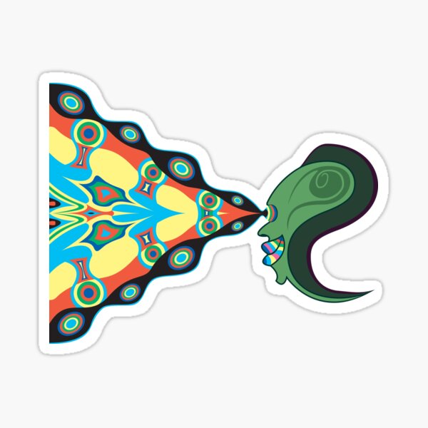 "Alien Colorful Hallucination" Sticker for Sale by MonkeyBusinessC ...
