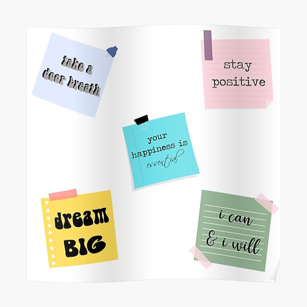 "Note To Self Sticker Pack" Poster for Sale by freelysimple | Redbubble
