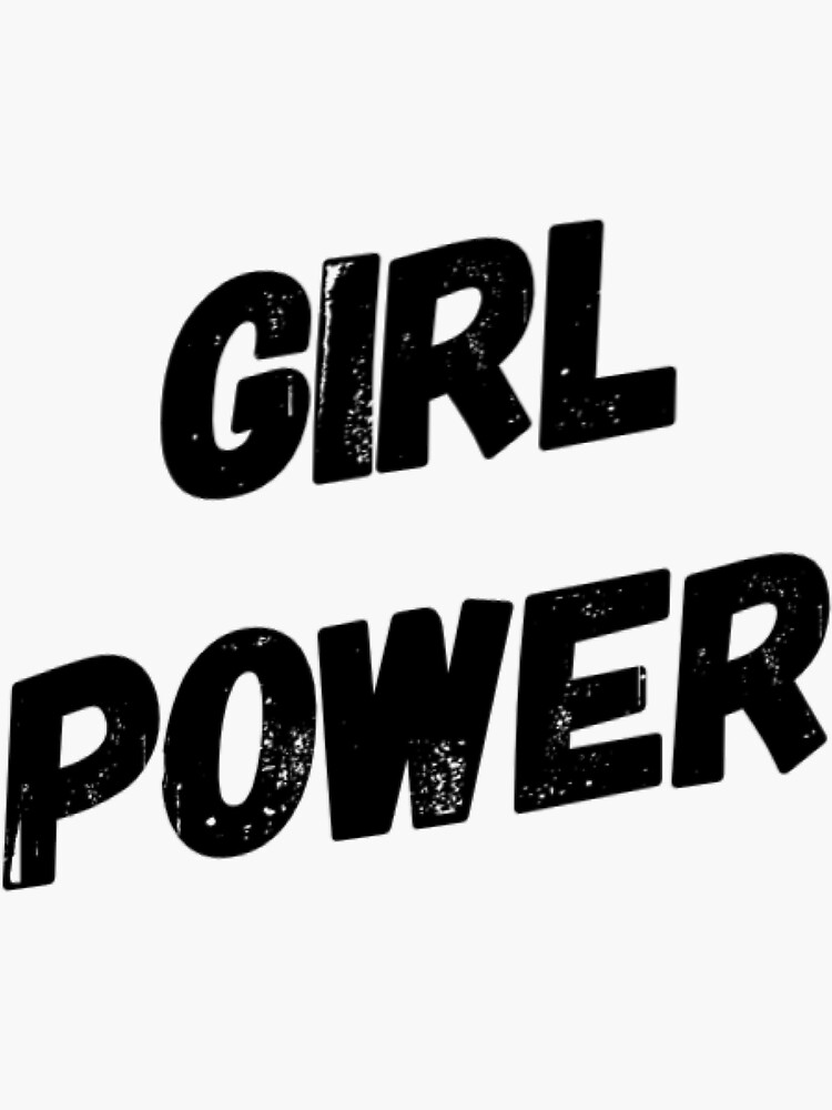 "Girl Power Word Art Black & White" Sticker for Sale by Coxy89 | Redbubble