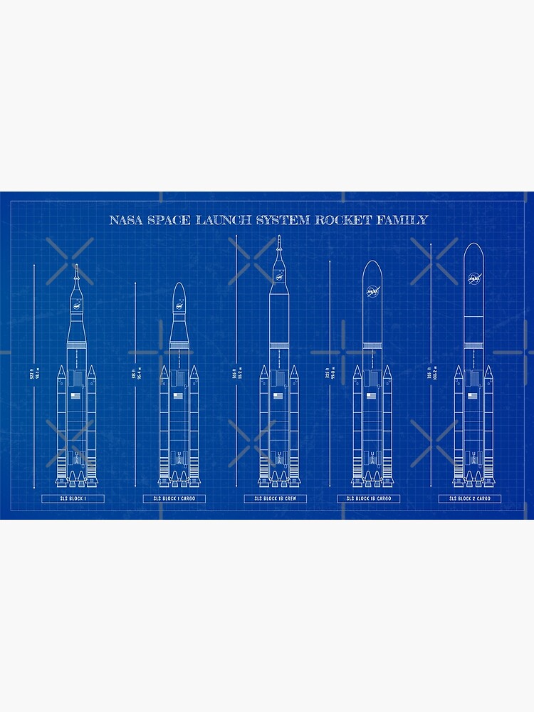 "NASA Space Launch System (SLS) Rocket Family Blueprint" Photographic ...