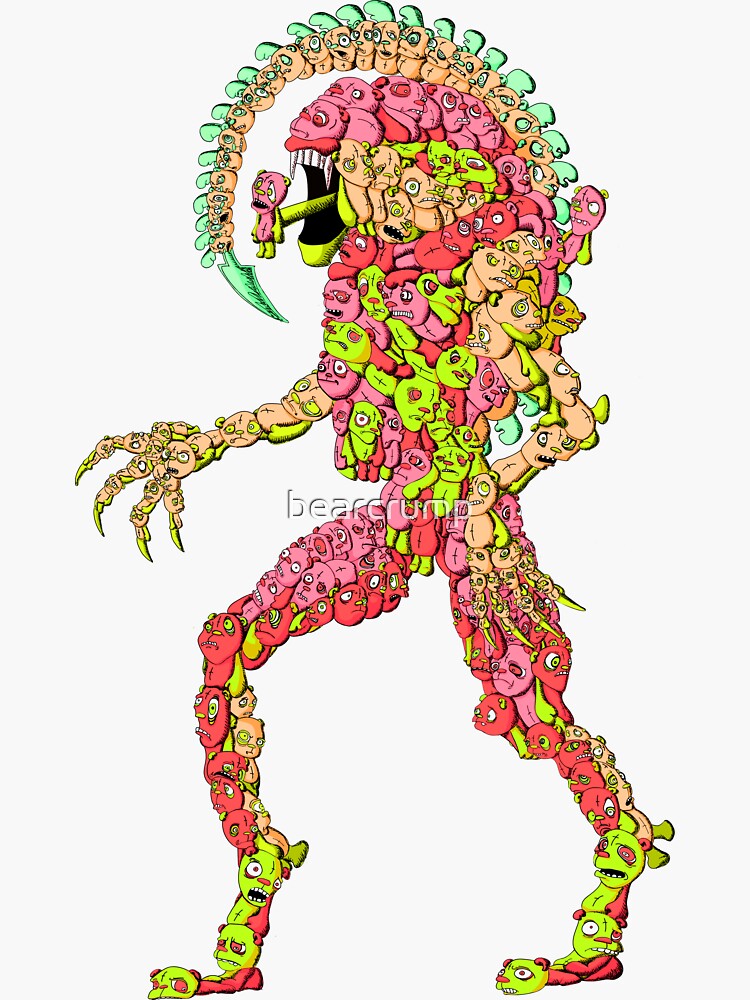 "Xenomorph Alien Bear Crump Pink" Sticker for Sale by bearcrump | Redbubble