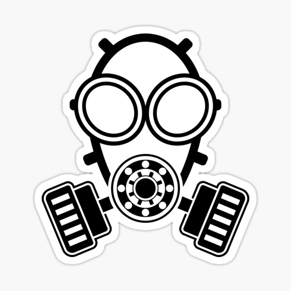 "Gas Mask / Respirator" Sticker for Sale by GalaxyVisuals | Redbubble