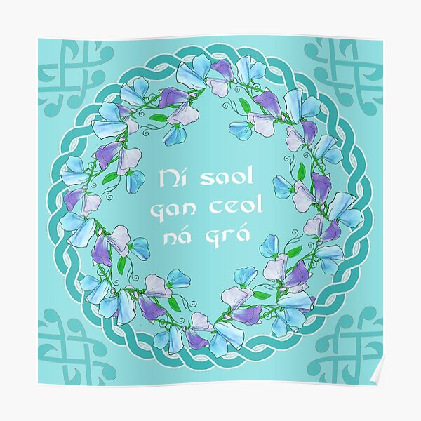 "Celtic Kameron Logo with Gaelic Quote - There is no life without music ...