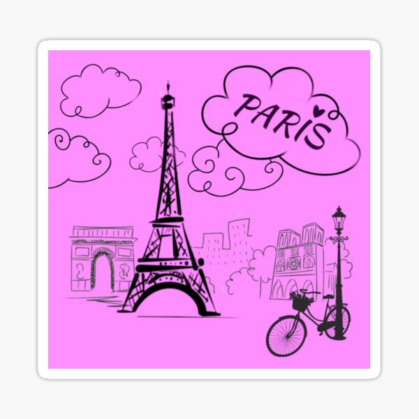 "Paris Pink " Sticker by CreativeMeaning | Redbubble