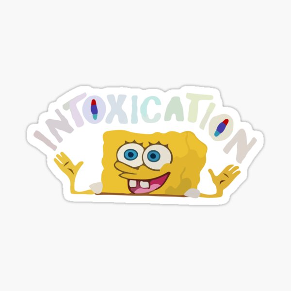 "spongebob intoxication rainbow meme " Sticker for Sale by ayladsilva ...
