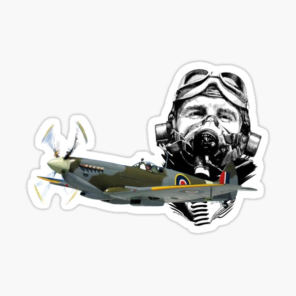"Pilot spitfire" Sticker by Sibo Miller | Redbubble